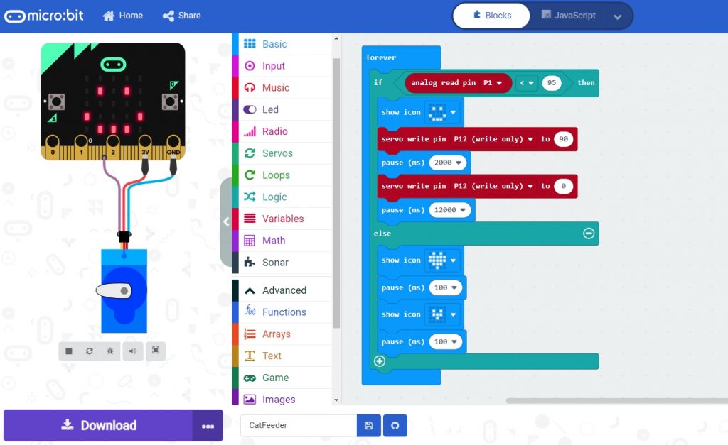 ใช้ micro:bit กับเครื่องให้อาหารแมวอัตโนมัติ (Update-210220) | INVENTOR ...